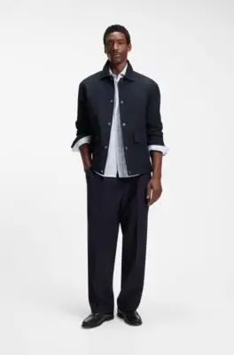 BOSS Relaxed-fit Jacket In Water-repellent Fabric