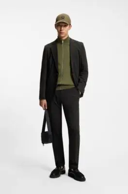Hugo Melange Slim-fit Jacket In A Cotton Blend