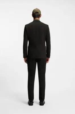 Hugo Melange Slim-fit Jacket In A Cotton Blend