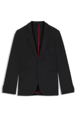 Hugo Melange Slim-fit Jacket In A Cotton Blend