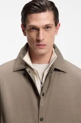 BOSS Wool-blend Jacket - Light Grey