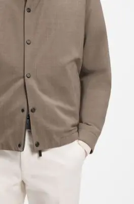 BOSS Wool-blend Jacket - Light Grey