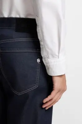 BOSS Straight-fit Jeans In Stretch Denim - Dark Blue