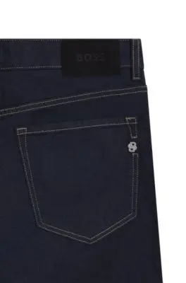 BOSS Straight-fit Jeans In Stretch Denim - Dark Blue