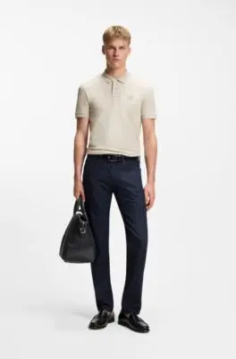 BOSS Stretch-cotton Slim-fit Polo Shirt With Logo Patch