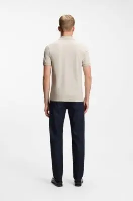 BOSS Stretch-cotton Slim-fit Polo Shirt With Logo Patch