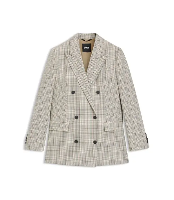 BOSS Checked Regular-fit Blazer - Patterned