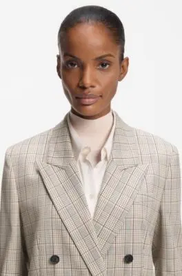 BOSS Checked Regular-fit Blazer - Patterned
