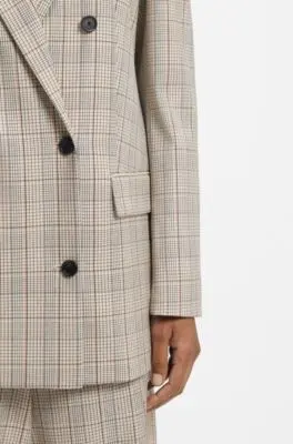 BOSS Checked Regular-fit Blazer - Patterned