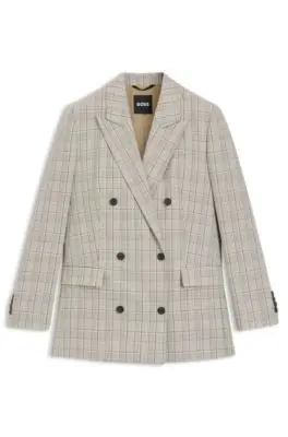 BOSS Checked Regular-fit Blazer - Patterned
