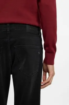 BOSS Maine Regular-fit Jeans In Soft-touch Denim - Black