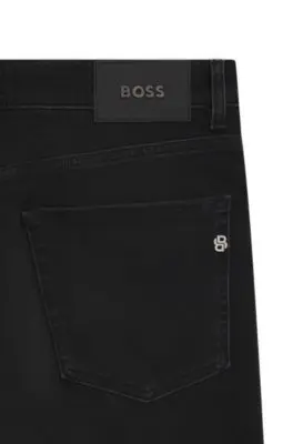 BOSS Maine Regular-fit Jeans In Soft-touch Denim - Black