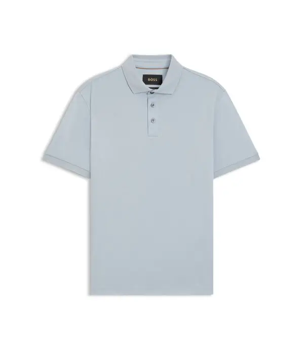 BOSS Regular-fit Polo Shirt In Mercerized Italian Cotton - Light Blue
