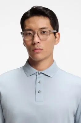 BOSS Regular-fit Polo Shirt In Mercerized Italian Cotton - Light Blue