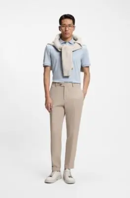 BOSS Regular-fit Polo Shirt In Mercerized Italian Cotton - Light Blue