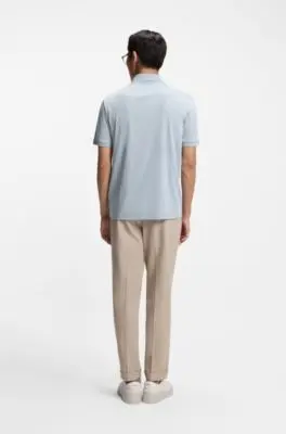 BOSS Regular-fit Polo Shirt In Mercerized Italian Cotton - Light Blue