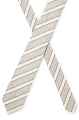 BOSS Diagonal-stripe Tie - White