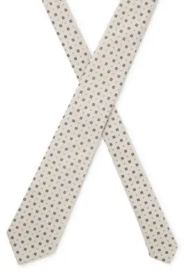 BOSS Jacquard-pattern Silk Tie - Khaki