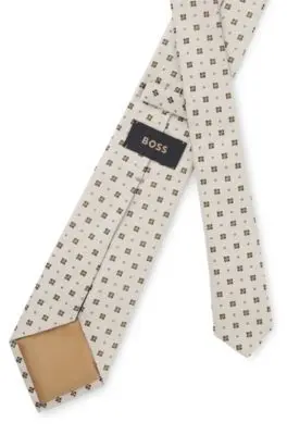 BOSS Jacquard-pattern Silk Tie - Khaki
