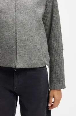 BOSS Modern-fit Boiled Virgin Wool Blazer