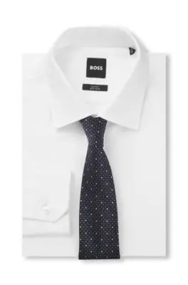 BOSS Italian-made Silk Neck Tie - Dark Blue