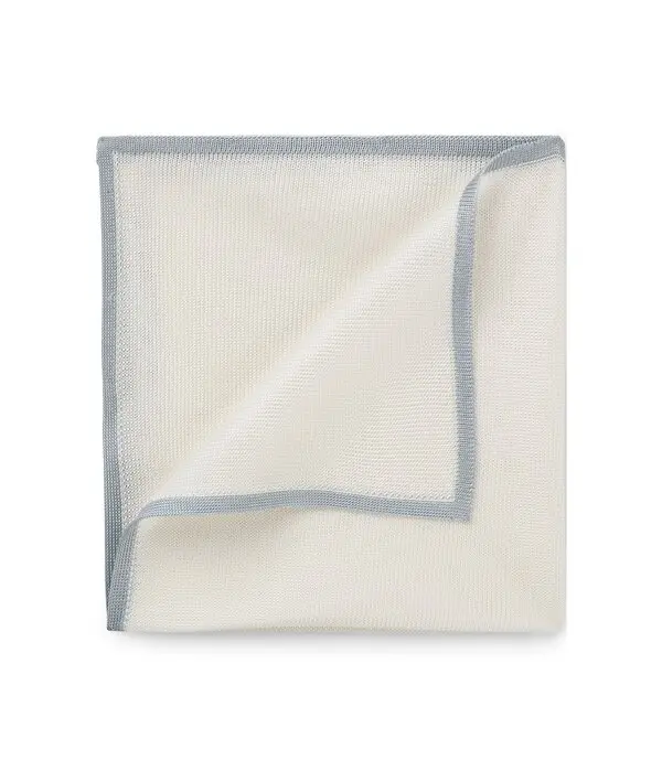 BOSS Knitted Pocket Square In Italian-made Silk - White