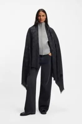 BOSS Modal-wool Scarf With Monograms