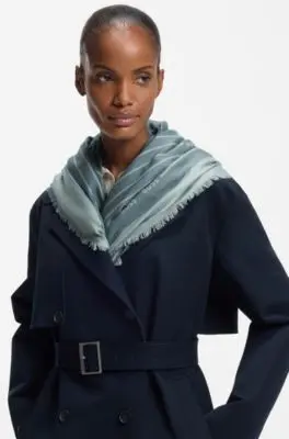 BOSS Logo-print Scarf In Voile