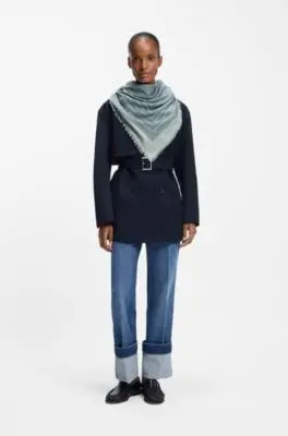 BOSS Logo-print Scarf In Voile