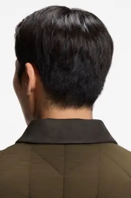 BOSS Nubuck-trim Jacket With Water-repellent Finish - Light Green