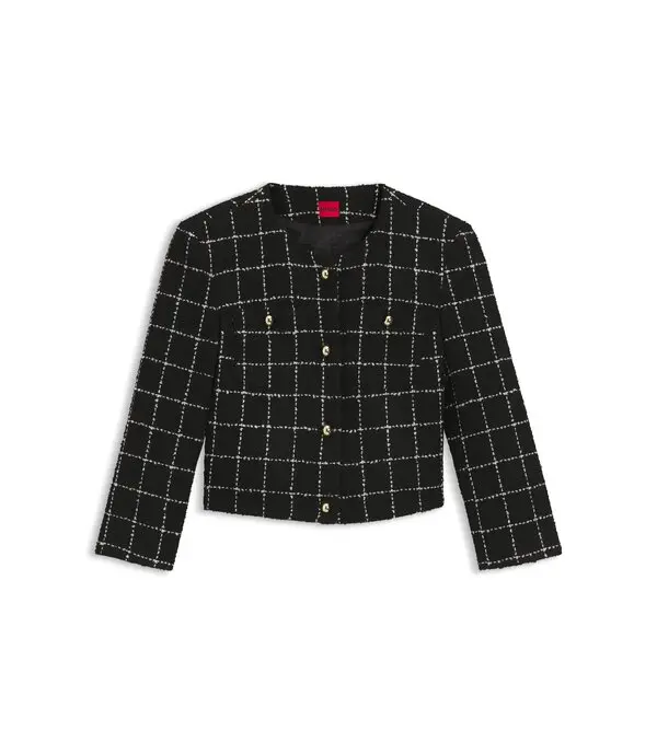 Hugo Regular-fit Checked Bouclé Blazer