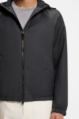 BOSS Virgin Wool Windbreaker With Hood