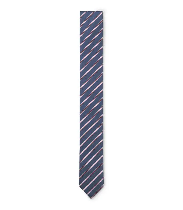 Hugo Diagonal-stripe Necktie - Light Blue