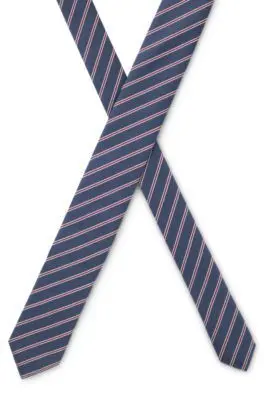Hugo Diagonal-stripe Necktie - Light Blue