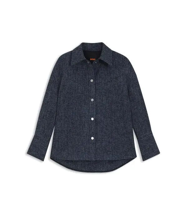 BOSS Relaxed-fit Overshirt In Tweed