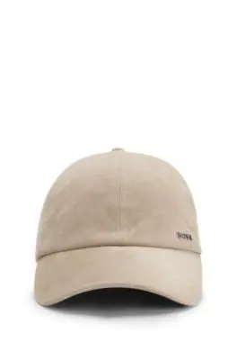BOSS Suede Cap With Logo Detail - Khaki
