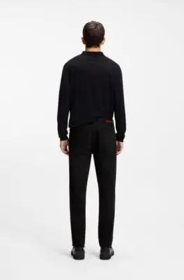 Hugo Tapered-fit Jeans In Stretch Denim - Black