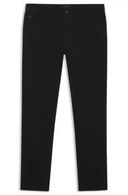 Hugo Tapered-fit Jeans In Stretch Denim - Black