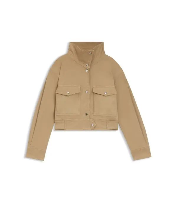 BOSS Cropped Jacket In Cotton Twill