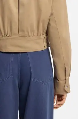 BOSS Cropped Jacket In Cotton Twill