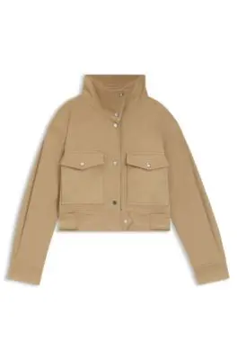 BOSS Cropped Jacket In Cotton Twill
