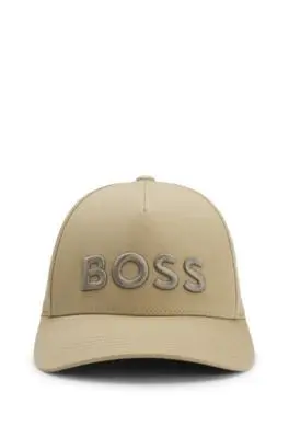 BOSS Cotton Twill Cap With Embroidered Logo - Khaki