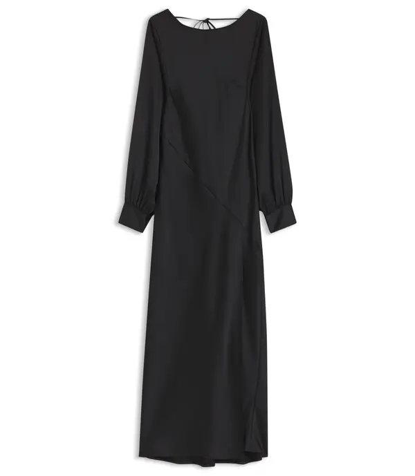 Hugo Satin Maxi Dress With Waterfall Back
