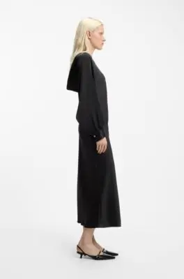 Hugo Satin Maxi Dress With Waterfall Back