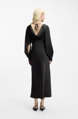 Hugo Satin Maxi Dress With Waterfall Back