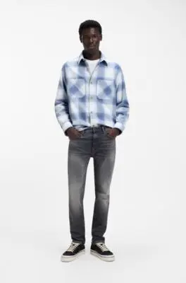 Hugo Slim-fit Stretch Denim Jeans - Grey