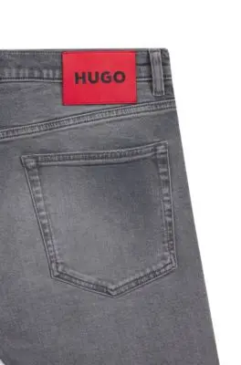 Hugo Extra-slim-fit Jeans In Stretch Denim - Silver