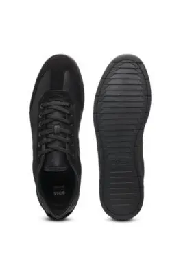 BOSS Low-top Trainers With Monogram Jacquard - Black