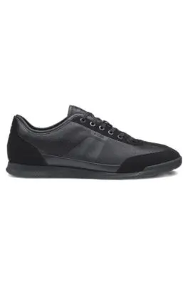 BOSS Low-top Trainers With Monogram Jacquard - Black