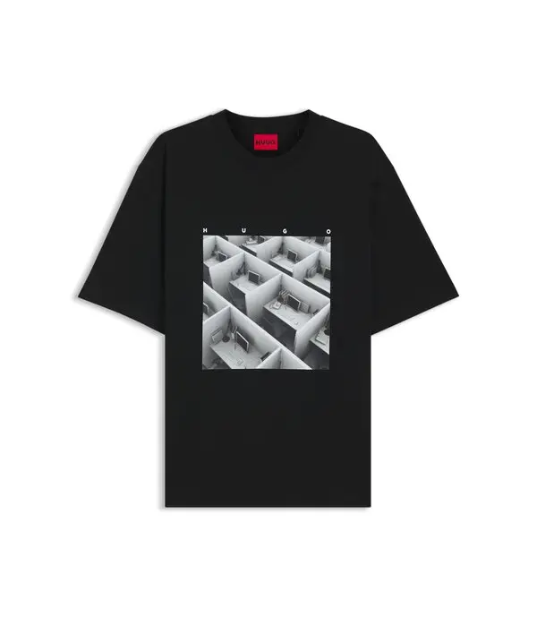 Hugo Printed-artwork T-shirt In Cotton Jersey